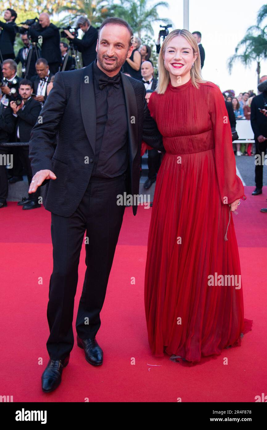 Cannes, France. 27th May, 2023. Michel Ferracci and Emilie Dequenne ...