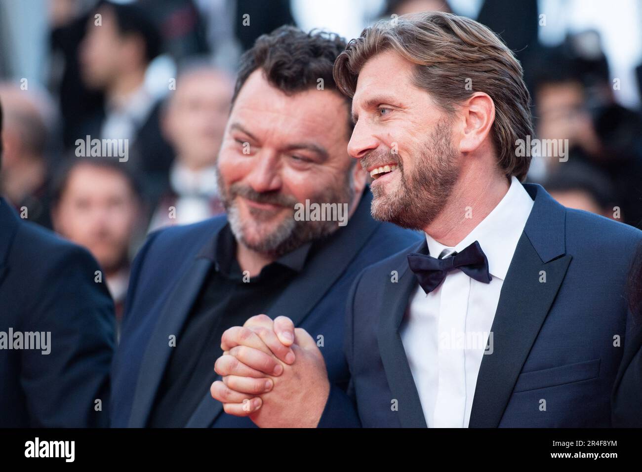 Cannes, France. 27th May, 2023. Denis Menochet and Ruben Oslund attending the Closing Red Carpet ...