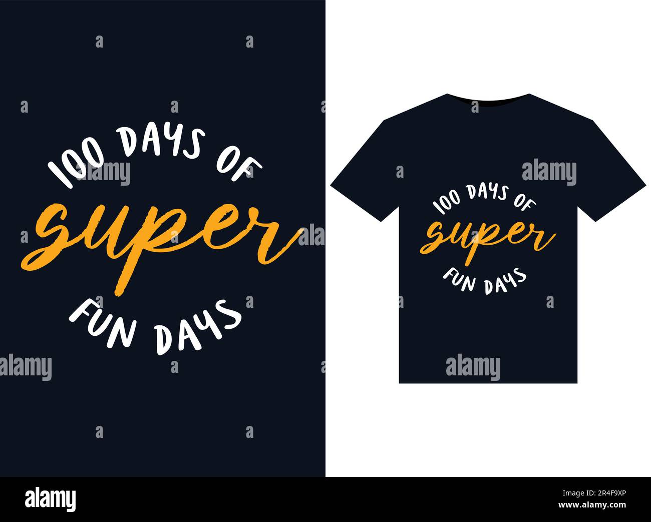 100 Days OF Super Fun Days illustrations for print-ready T-Shirts ...