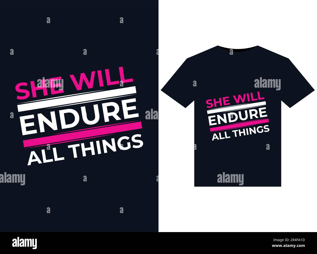 She Will Endure All Things illustrations for print-ready T-Shirts ...