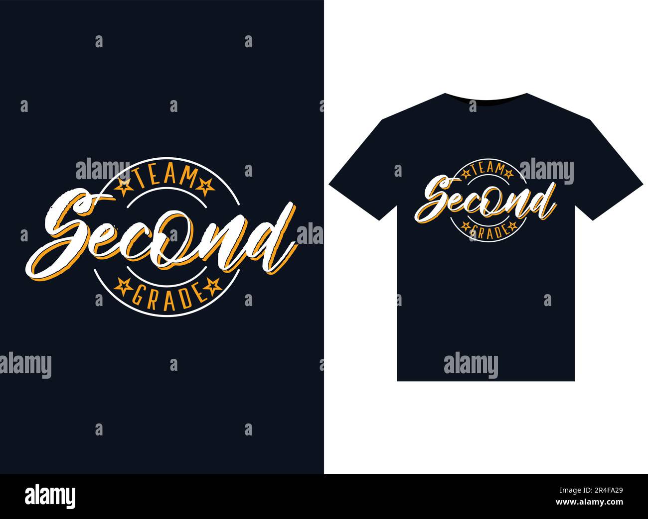 Team 2nd Grade illustrations for print-ready T-Shirts design Stock ...