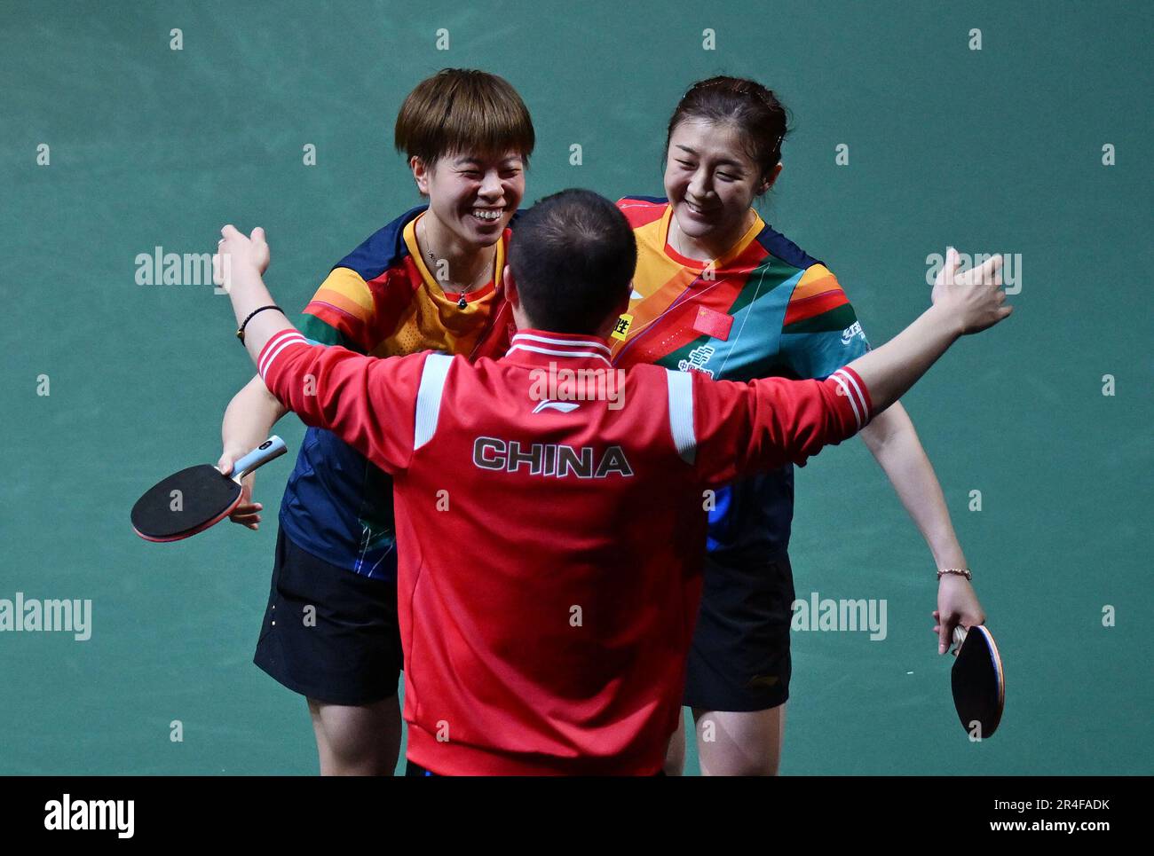 Durban, South Africa. 27th May, 2023. Chen Meng (R)/Wang Yidi (L) of ...