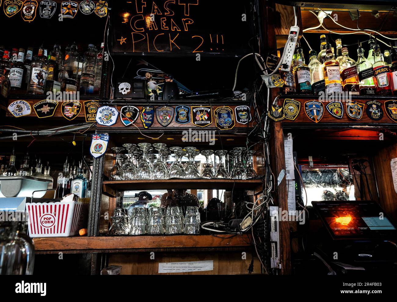 Memorabilia behind a bar counter Stock Photo - Alamy