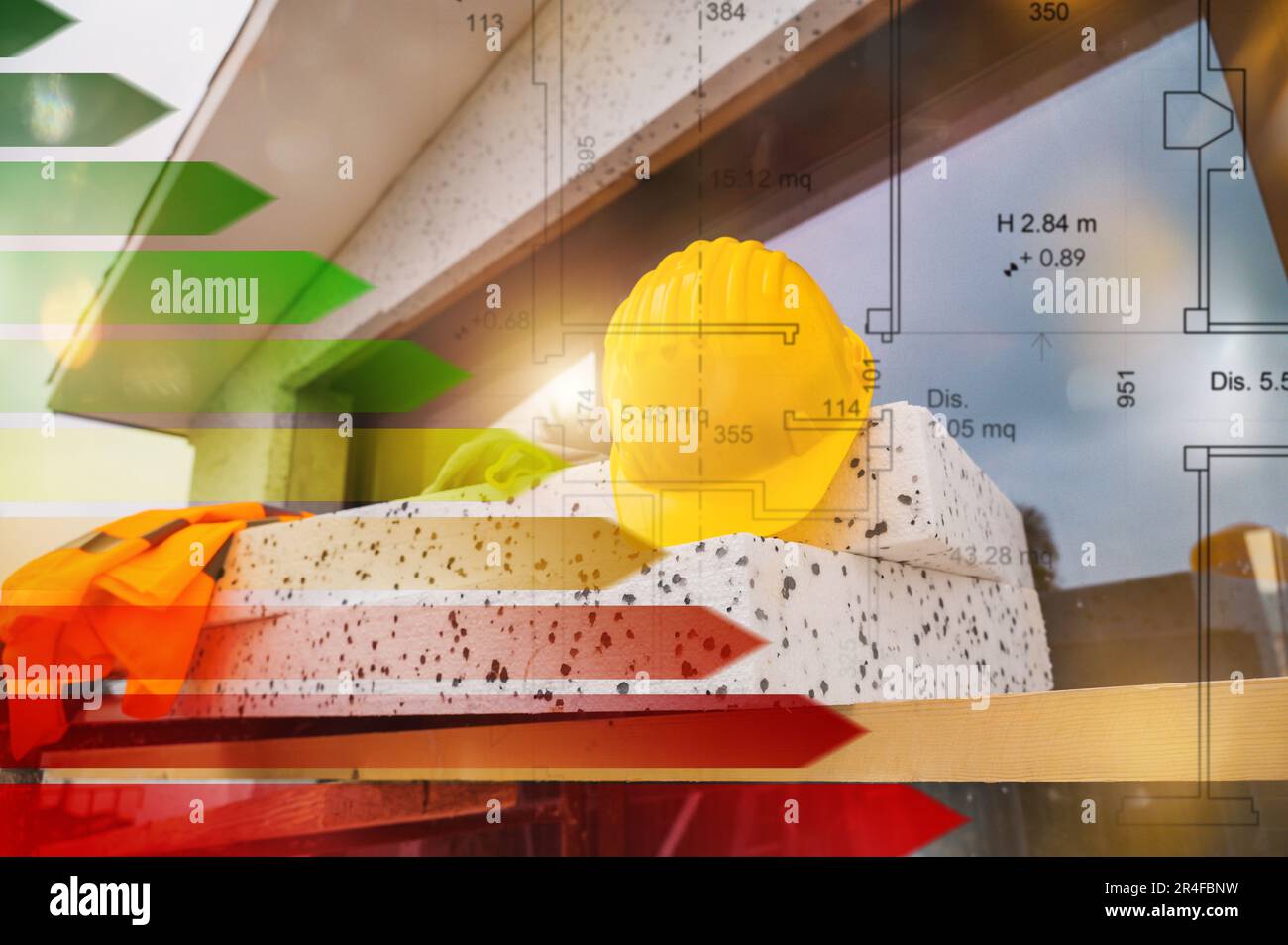 Polystyrene thermal cladding for energy saving on a new house Stock ...