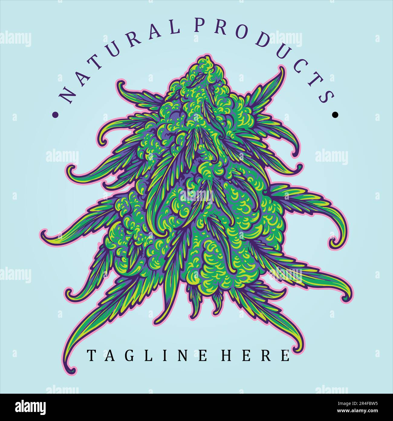 Cannabis indica strain natural herbal product illustrations vector ...