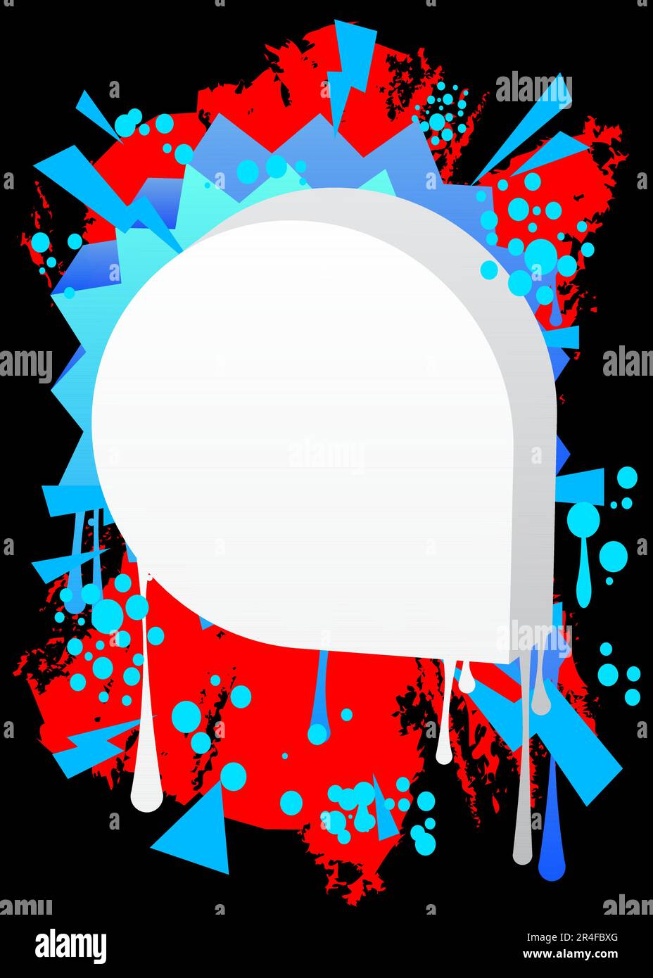 White Speech Bubble Graffiti with black red and blue Background. Urban ...