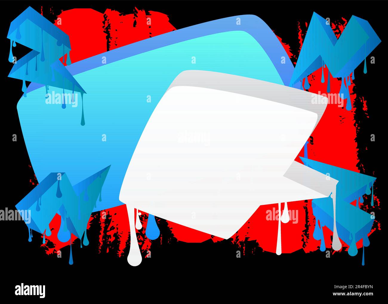 White Speech Bubble Graffiti with black red and blue Background. Urban ...