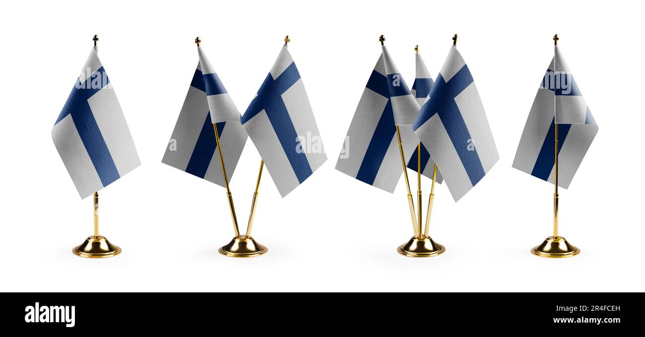 Small national flags of the Finland on a white background Stock Photo ...