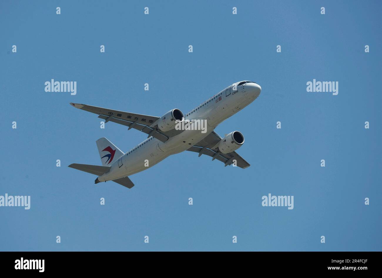A C919 passenger aircraft takes off at Shanghai Hongqiao Airport for ...