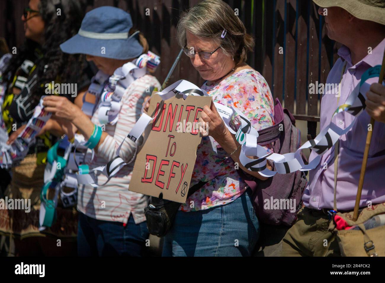 London, UK. 27th May, 2023. Many groups gather together to protest the ...