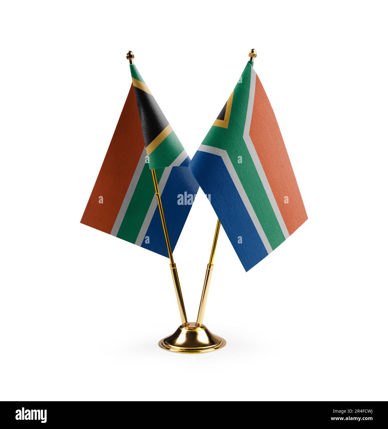 Small national flags of the South Africa on a white background Stock ...