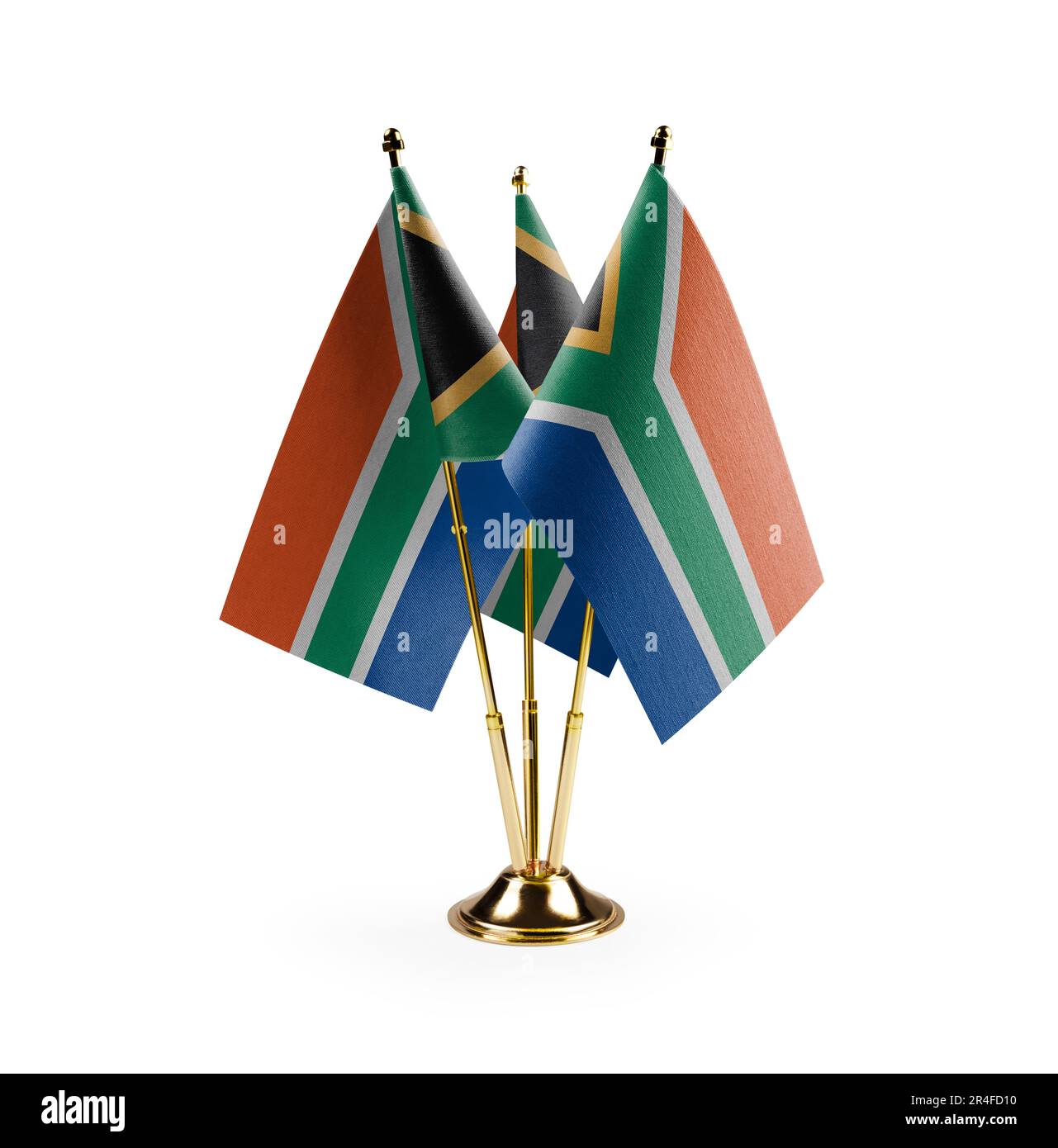 Small national flags of the South Africa on a white background Stock ...