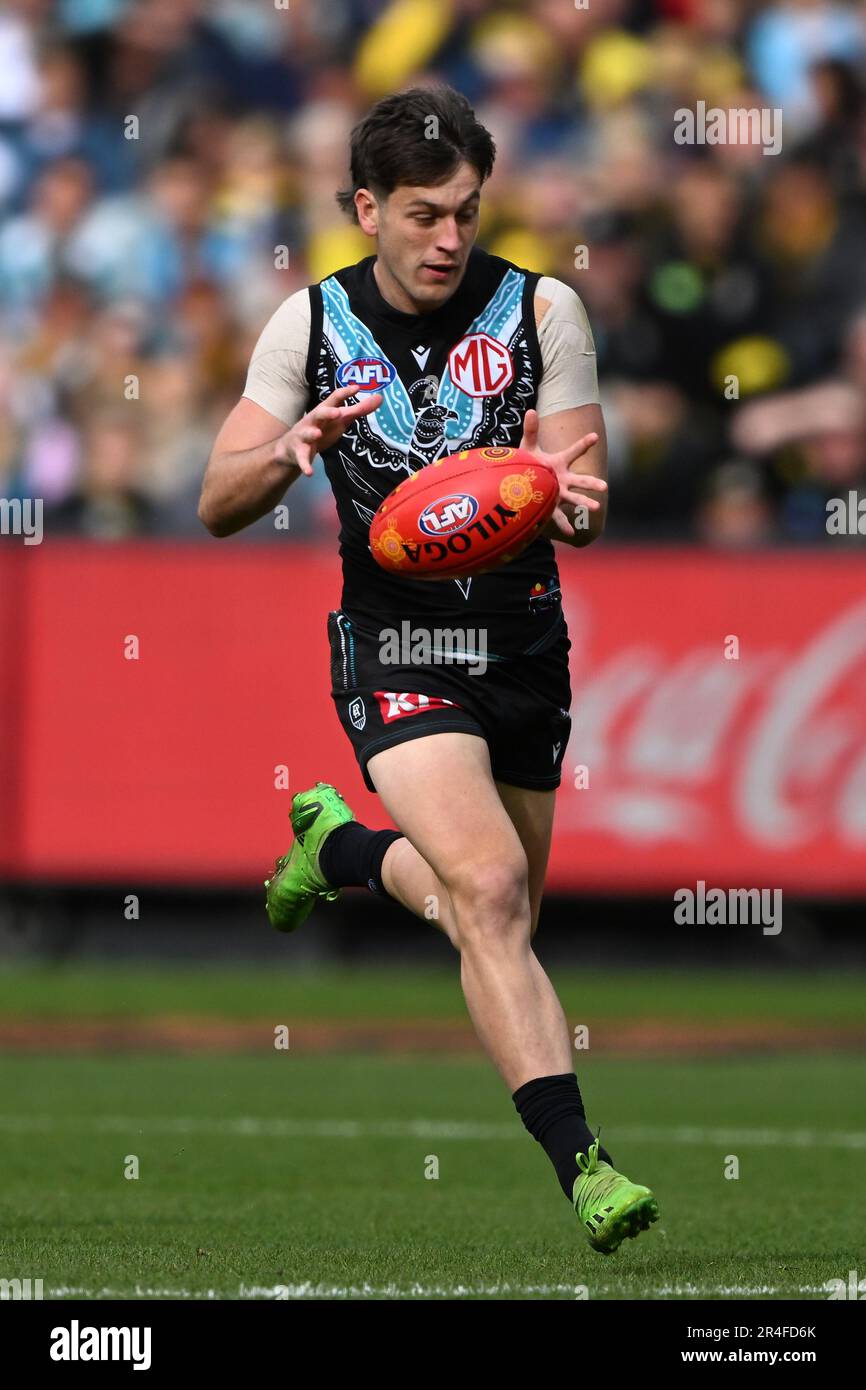 Melbourne, Australia. 28th May, 2023. Zak Butters of Port Adelaide in ...