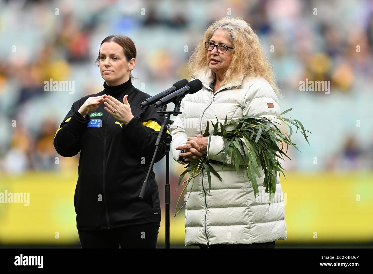 Melbourne, Australia. 28th May, 2023. Wurundjeri elder Aunty Joy Murphy ...