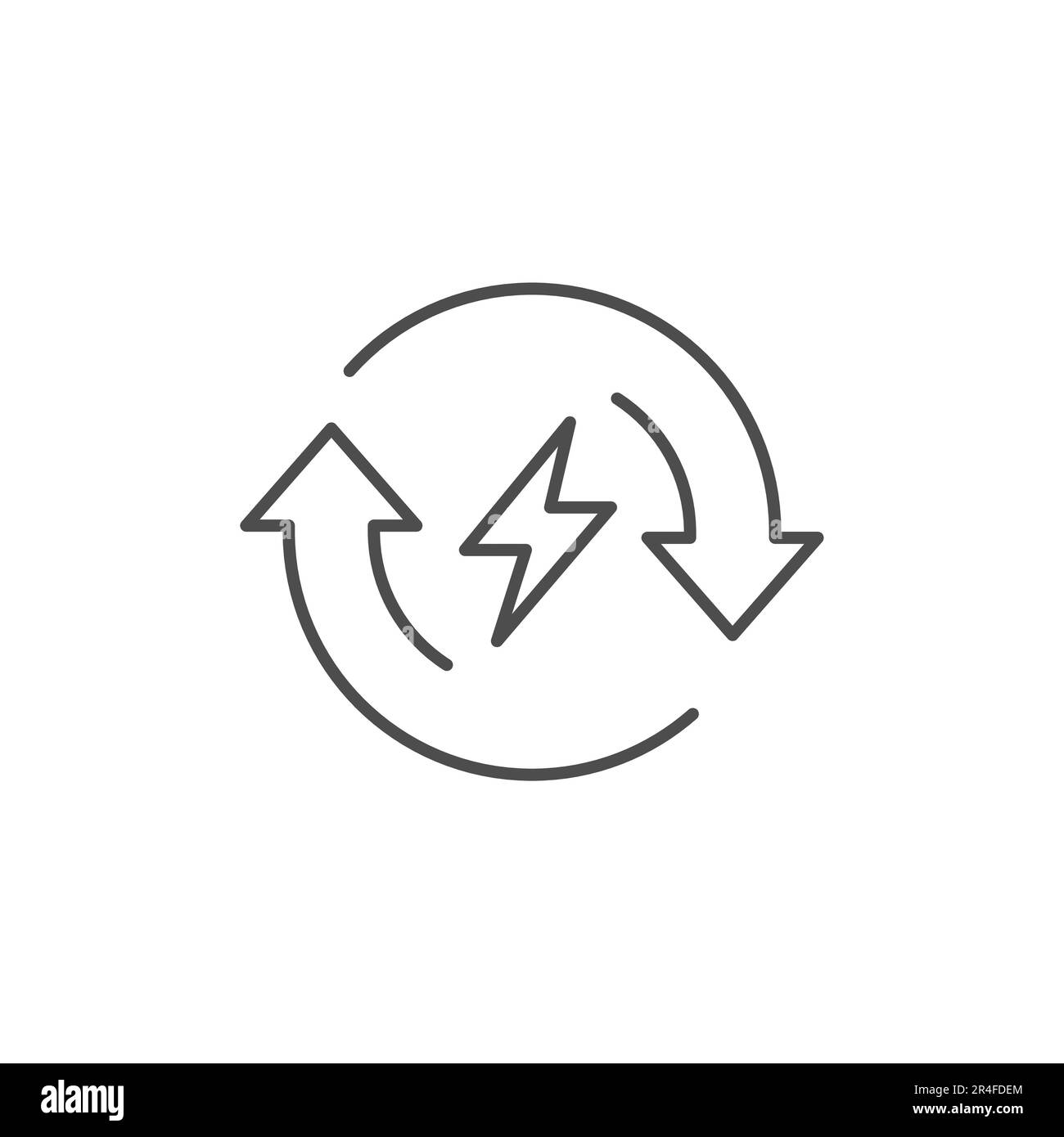 Renewable energy related vector linear icon. Recycling energy. Vector ...