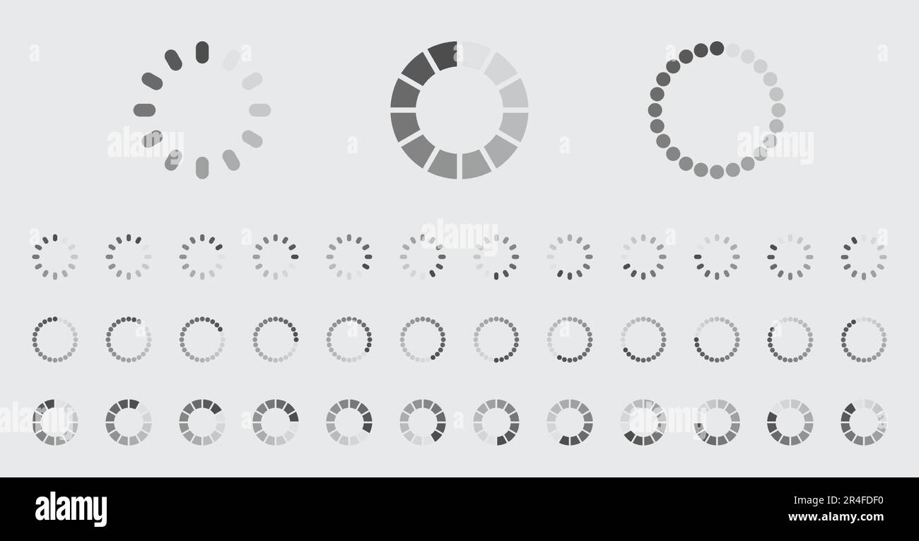 Circular Loading Buffering Icons Vector Set Video Ready for Animation Gif All Keyframes Frames ...