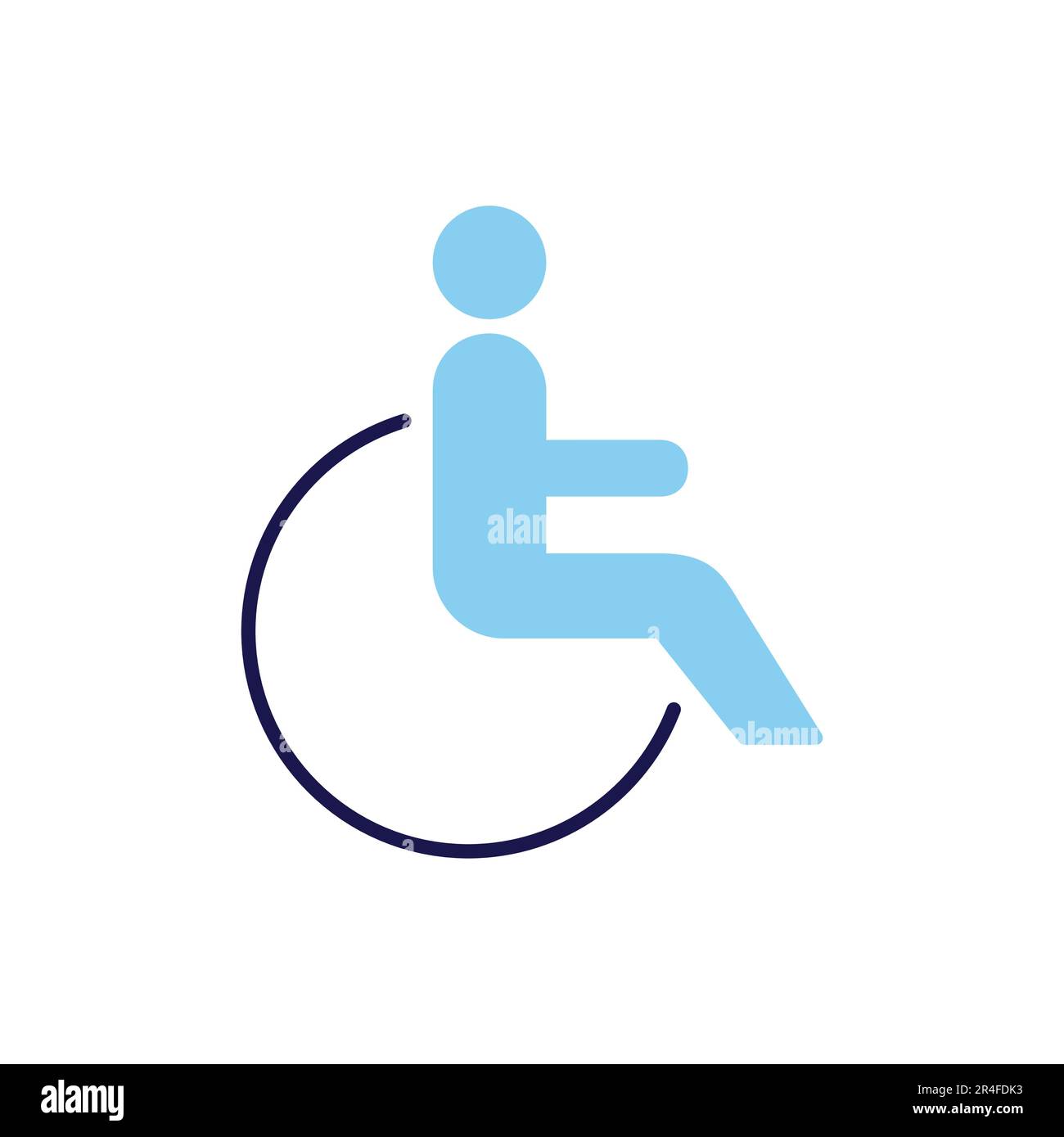 Disabled related vector line icon. Disabled person in wheelchair linear ...