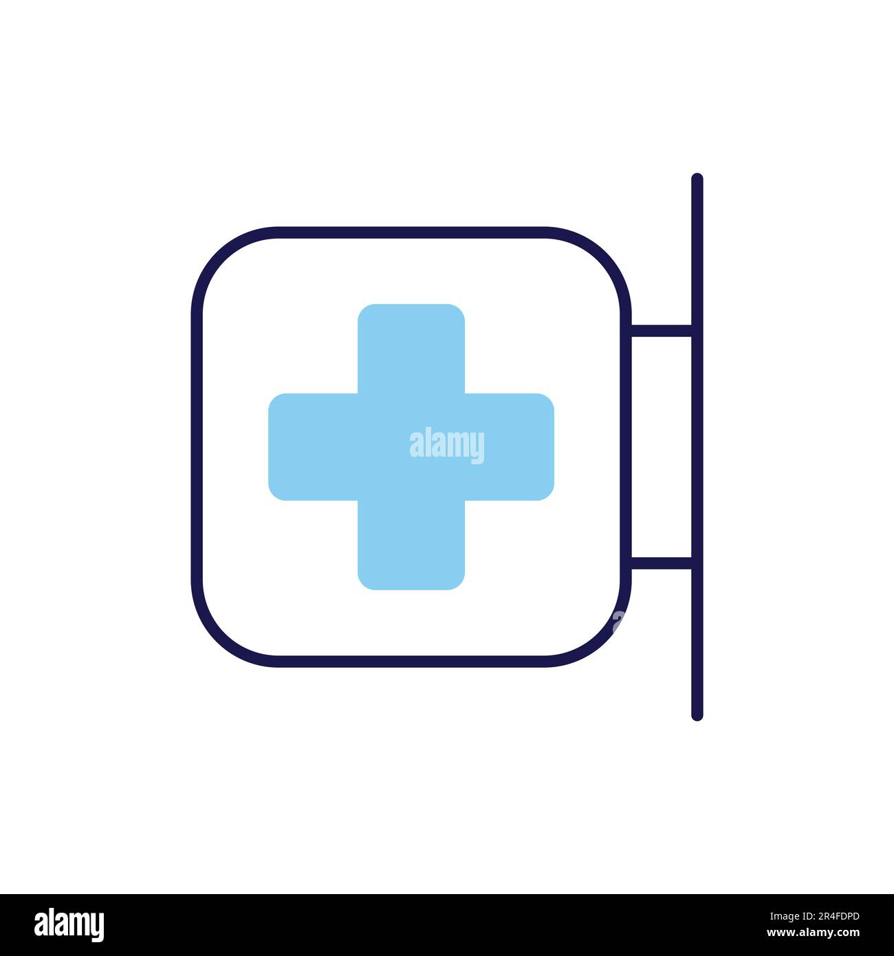 Hospital Signboard related vector line icon. Isolated on white ...