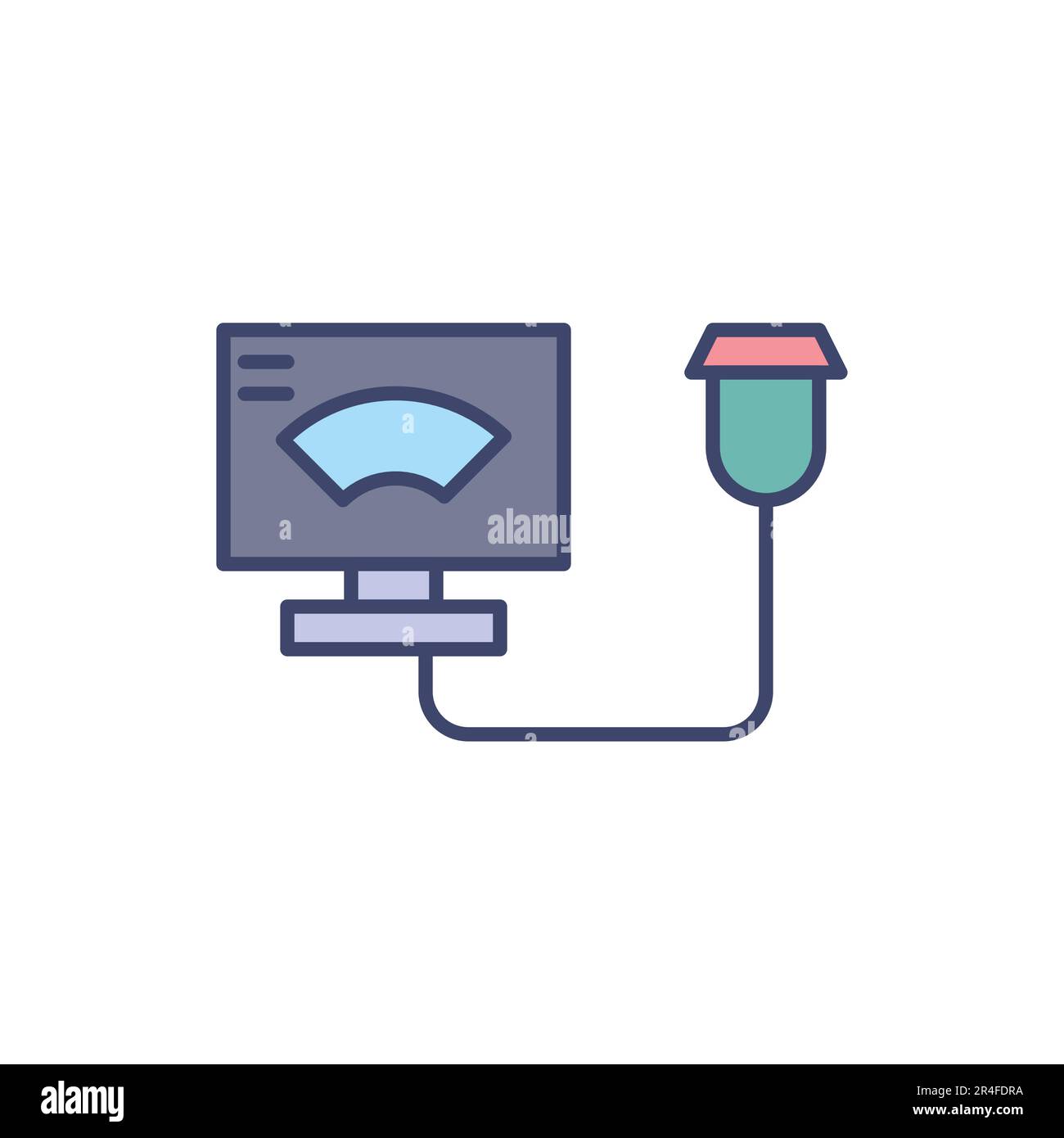Ultrasound related vector line icon. Isolated on white background ...