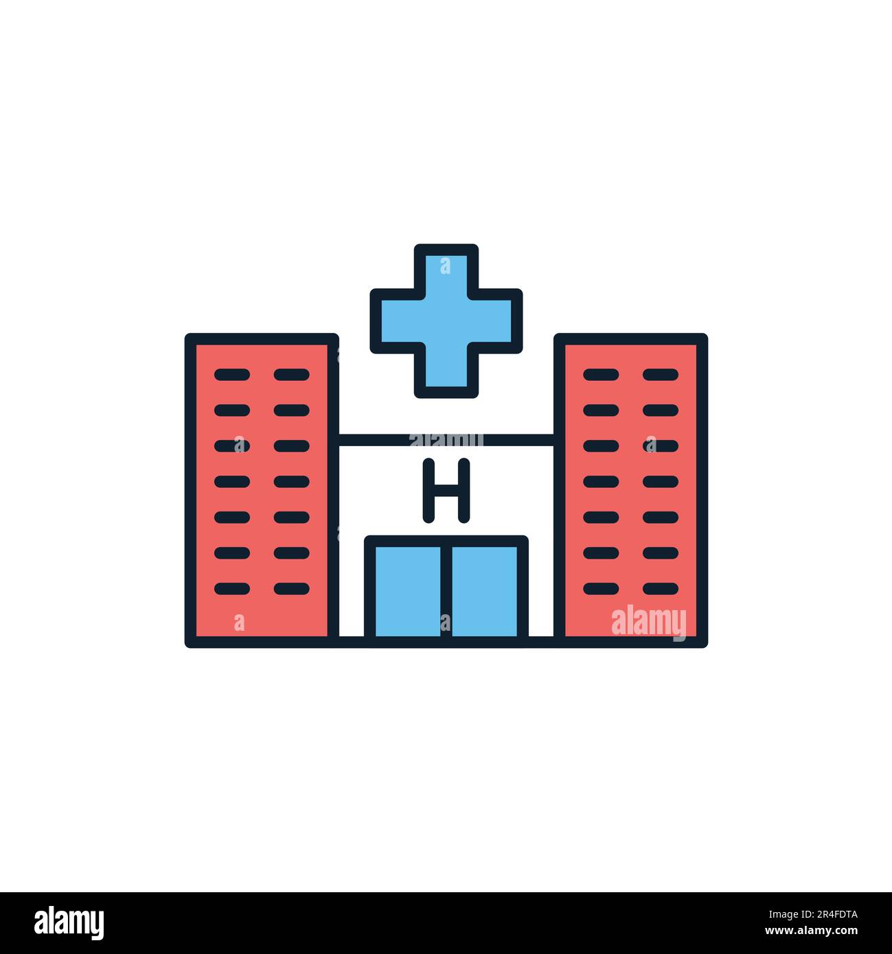 Hospital related vector line icon. Medical facility. Urgent care center ...
