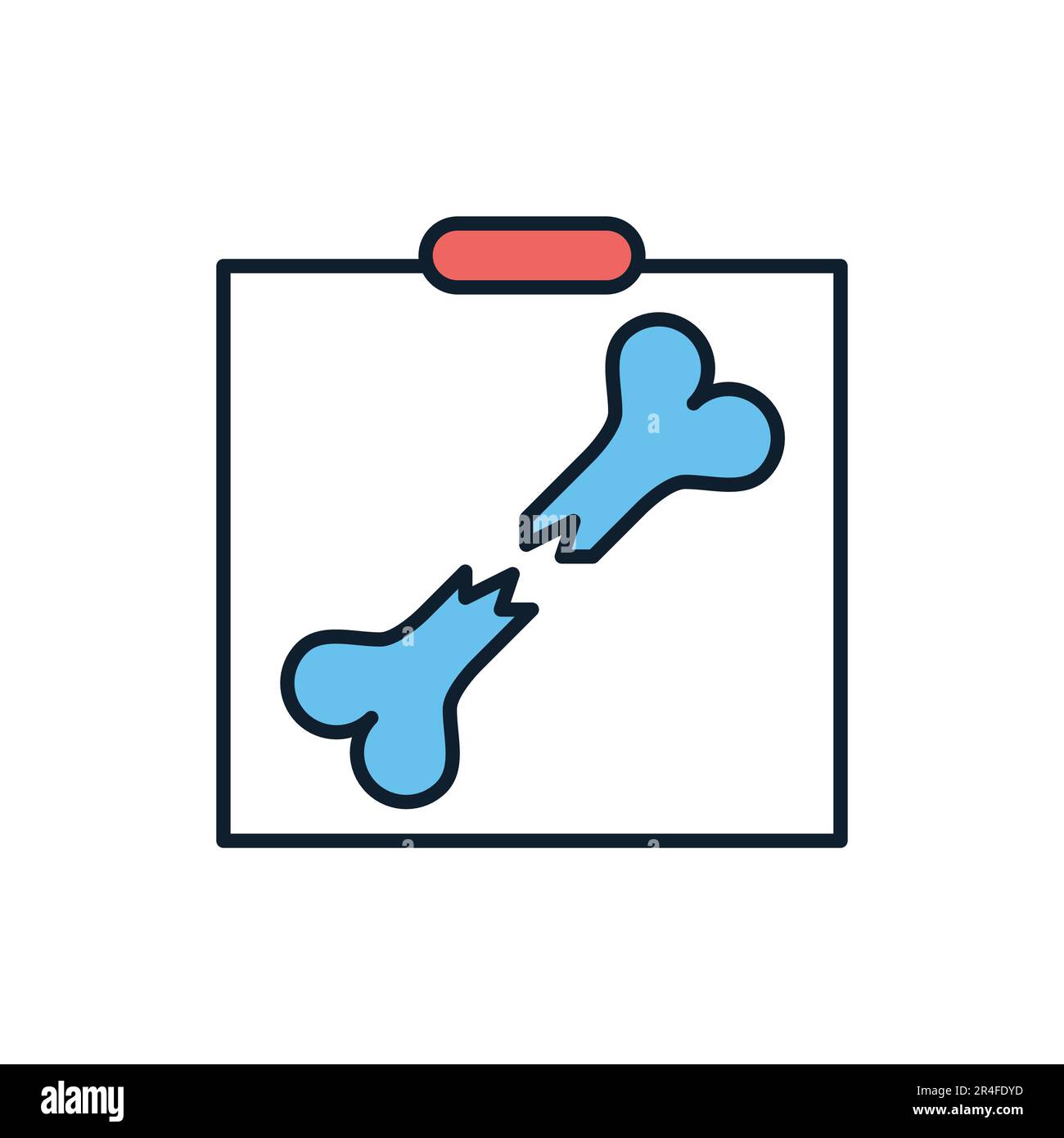 X-ray related vector line icon. Broken bone. Isolated on white ...