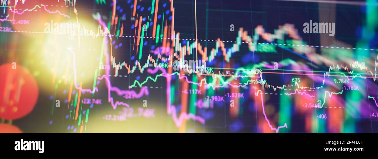 Economic graph with diagrams on the stock market, for business and ...