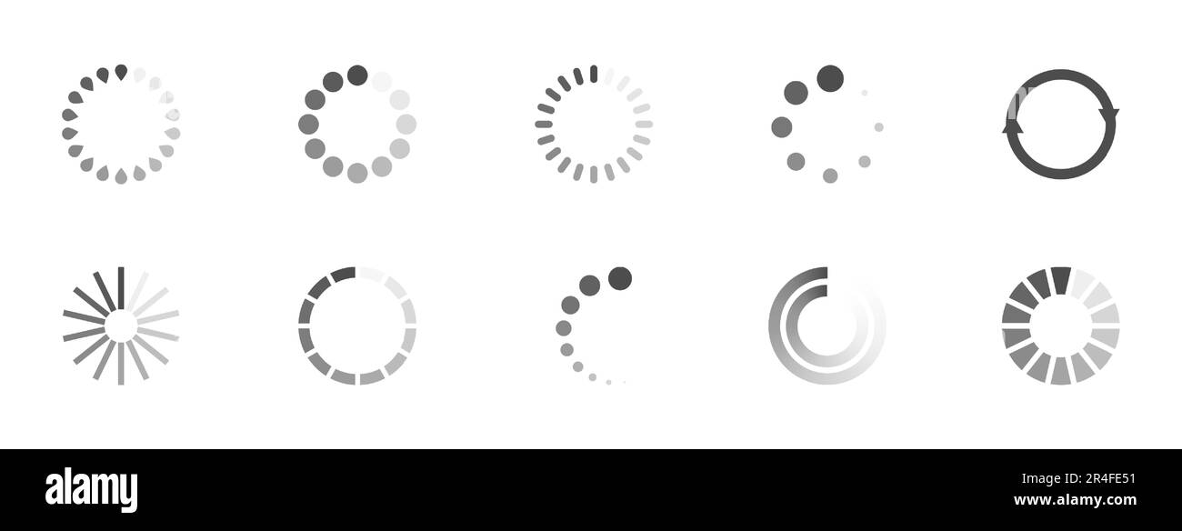 Download sign set. Load icons set. Load system. Data load. Loading bar ...