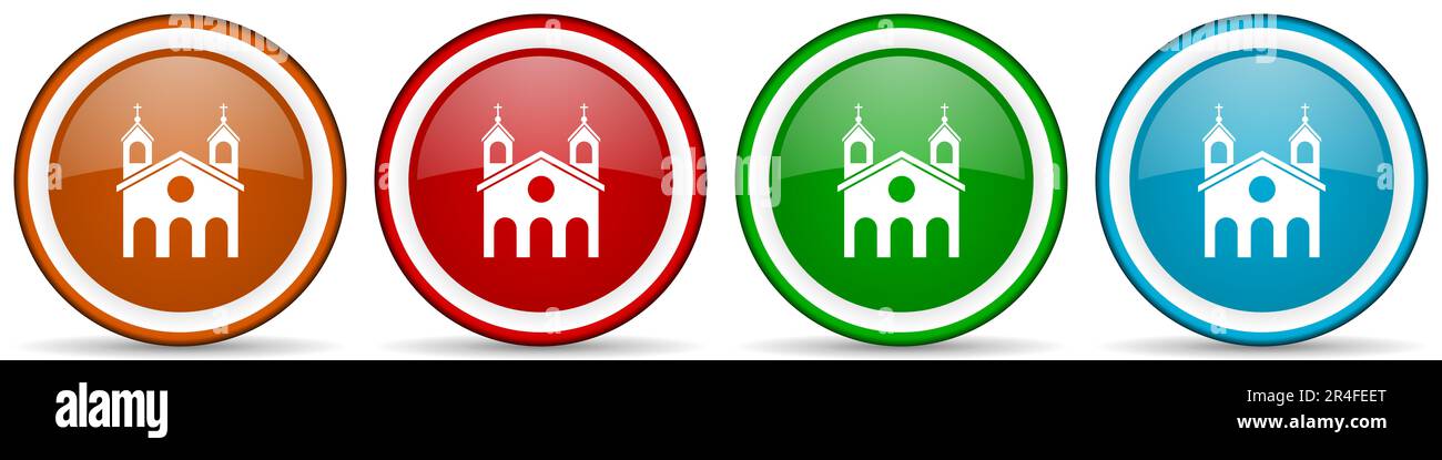 Religion, church glossy icons, set of modern design buttons for web ...