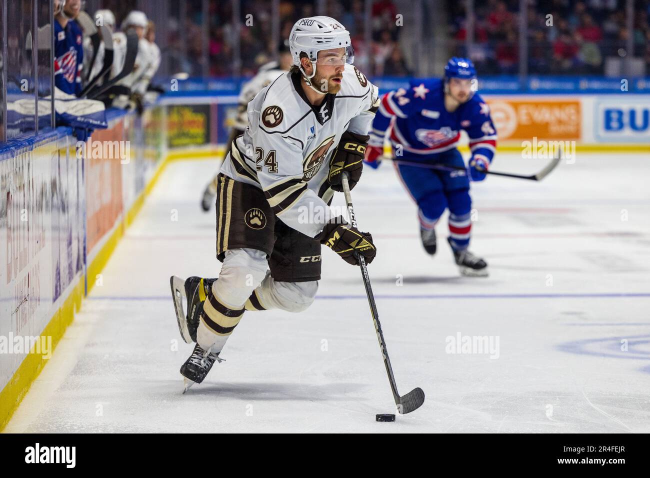 May 27, 2023: Hershey Bears forward Riley Sutter (26) skates with the ...