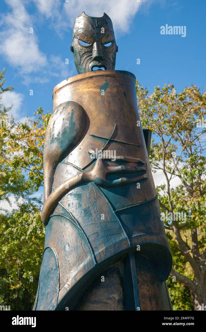 Rotorua New Zealand - March 24 2011; One of two figures in Waitūkei ...