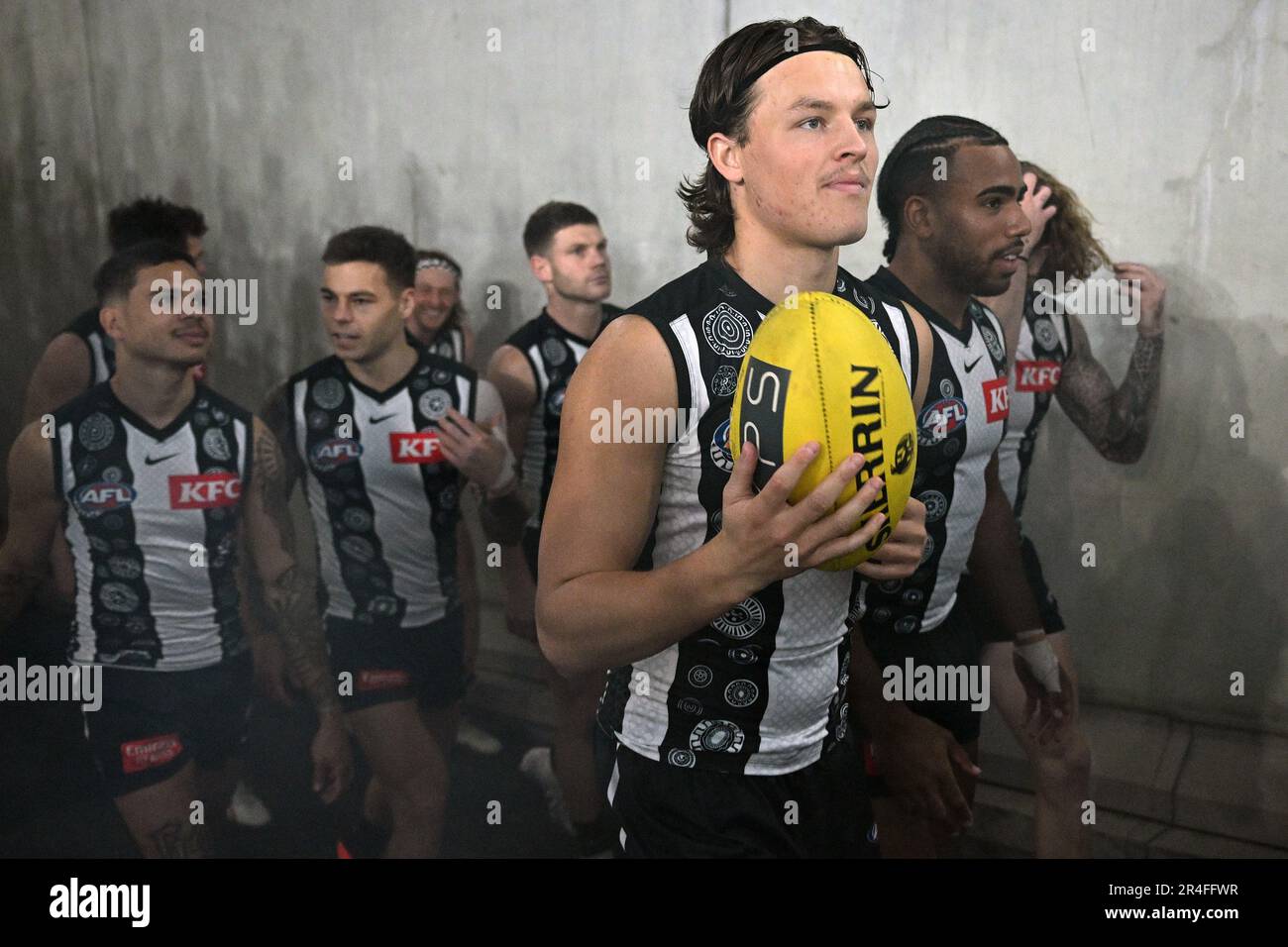 Melbourne, Australia. 28th May, 2023. Jack Ginnivan of Collingwood ...