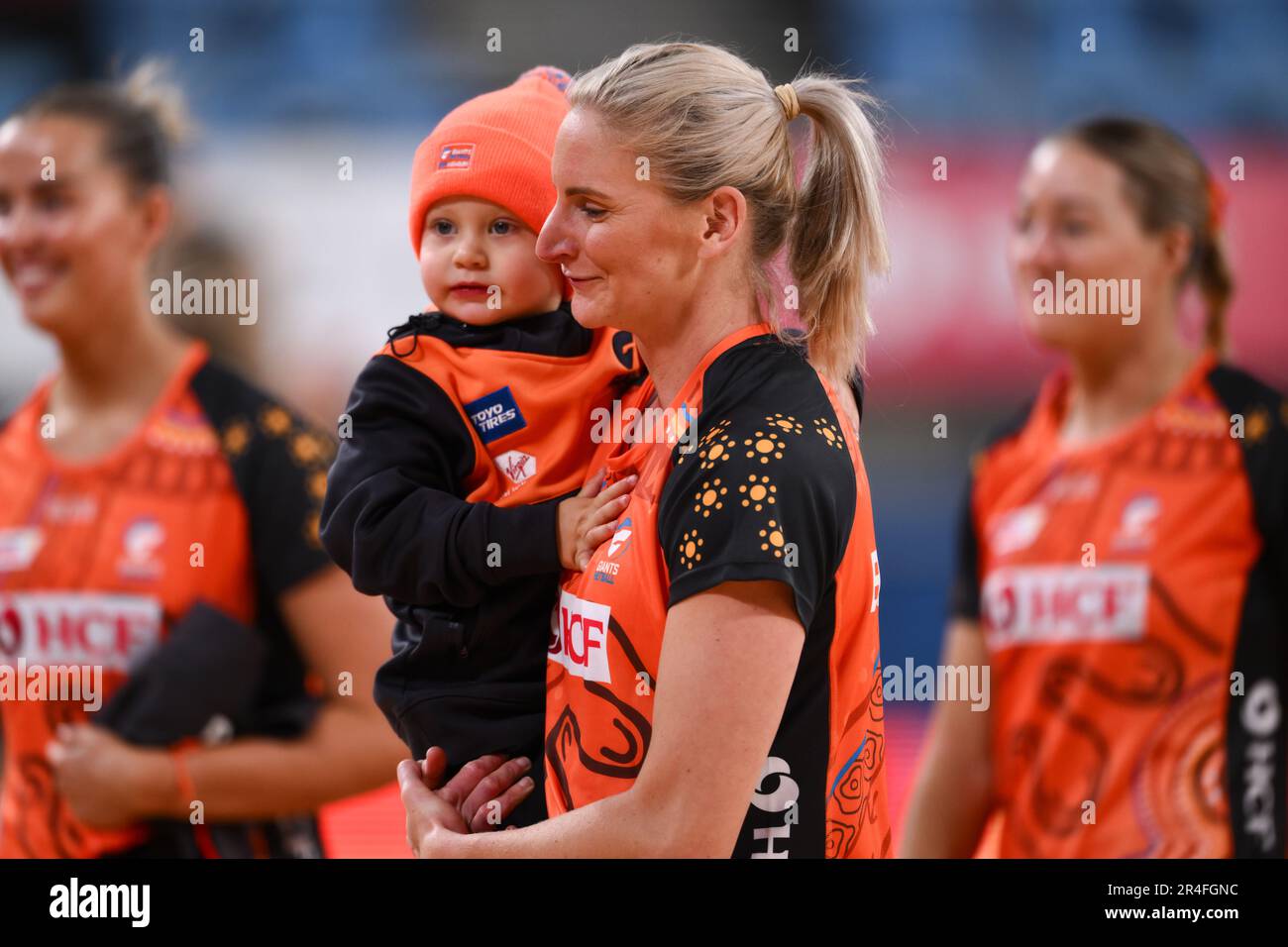 Sydney, Australia. 28th May, 2023. April Brandley of the Giants arrives ...