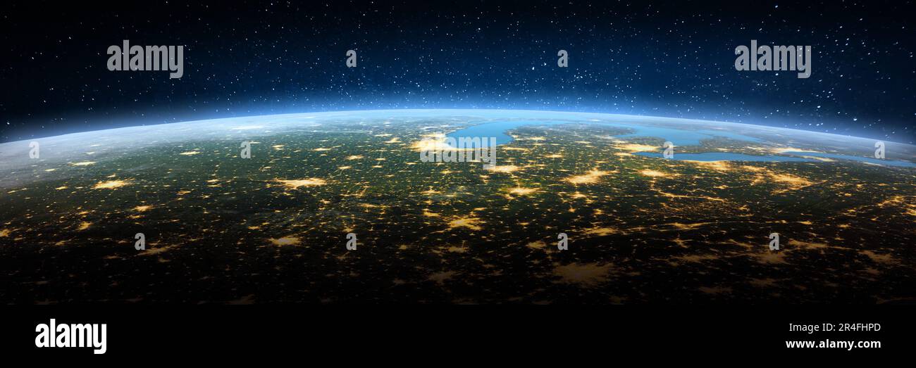 United States, landscape frome space. Elements of this image furnished ...