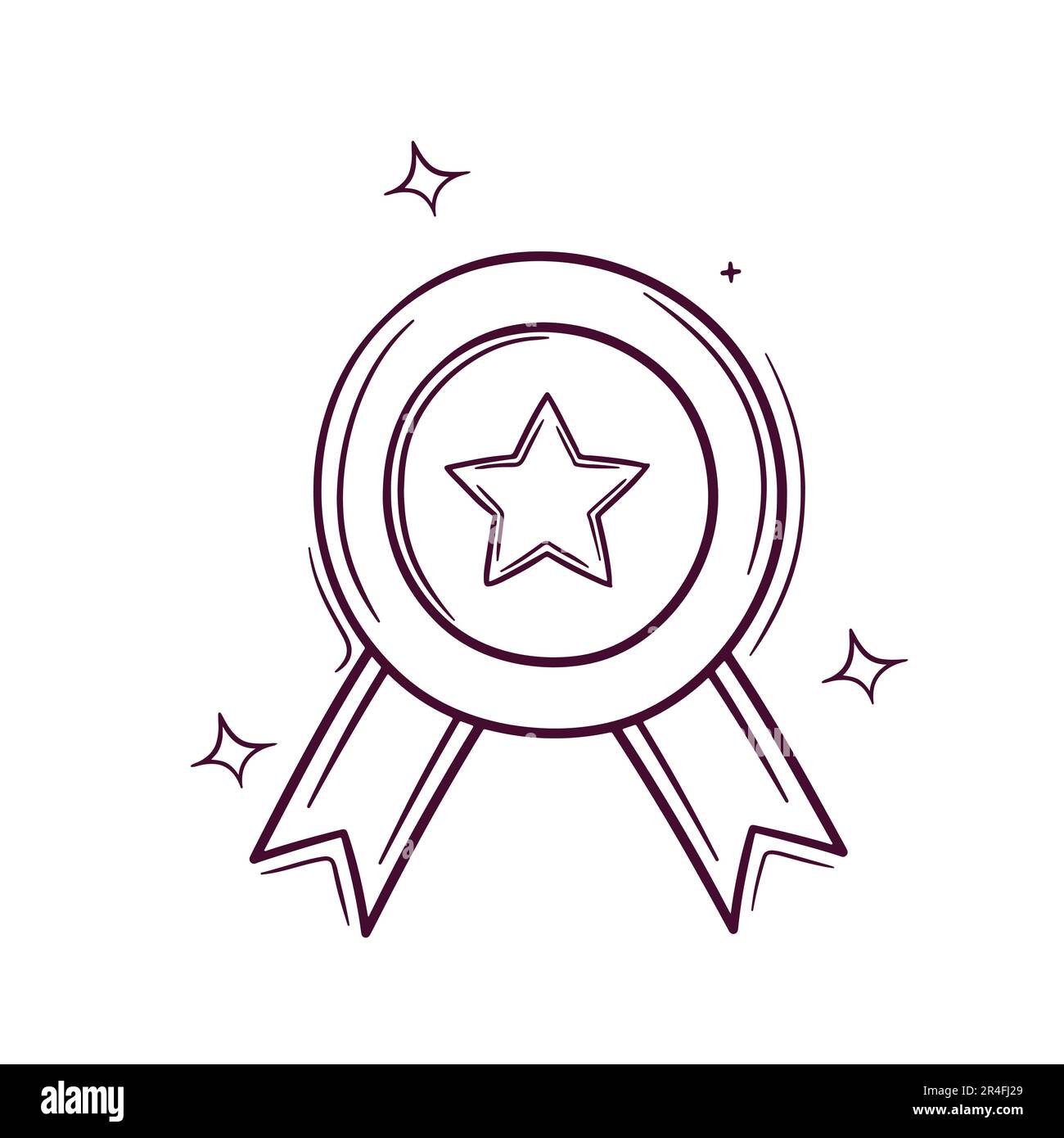 Hand Drawn Champion Medal. Doodle Vector Sketch Illustration Stock ...