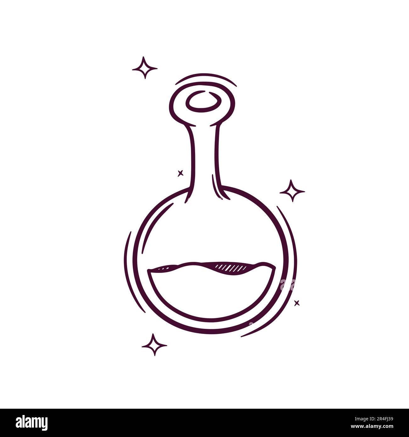 Hand Drawn Round Bottom Flask. Doodle Vector Sketch Illustration Stock ...