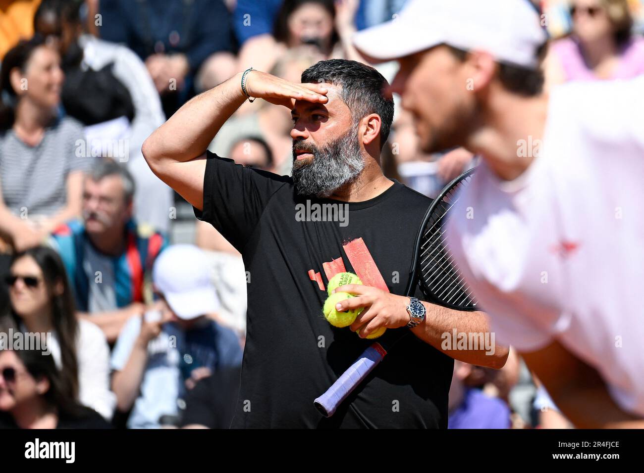 Dominic Thiem's coach Benjamin Ebrahimzadeh during the French Open ...