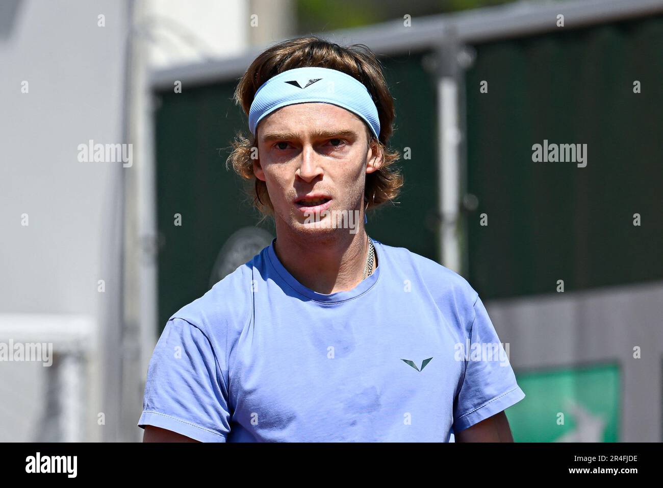 Andrey Rublev during the French Open, Grand Slam tennis tournament on May 27, 2023 at Roland ...