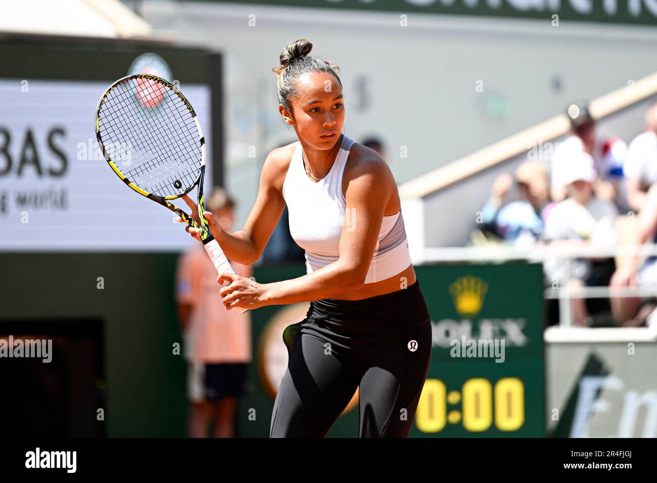 Paris, France. 27th May, 2023. Leylah Annie Fernandez during the French ...