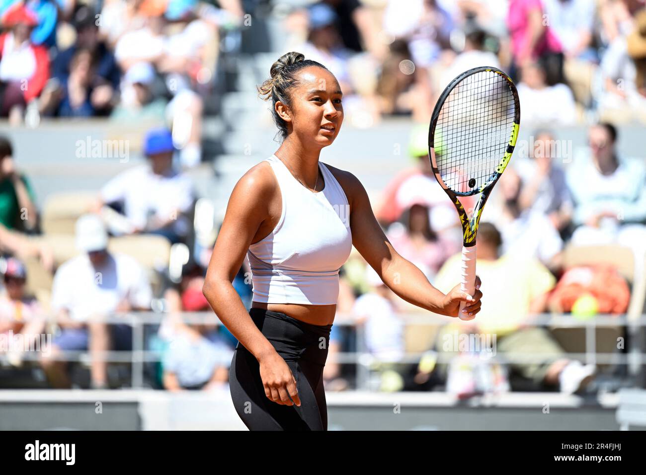 Paris, France. 27th May, 2023. Leylah Annie Fernandez during the French ...