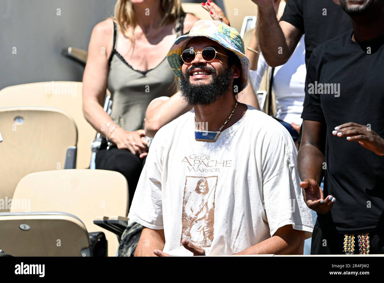 Yannick Noah's son Joakim during a live concert on Philippe Chatrier ...