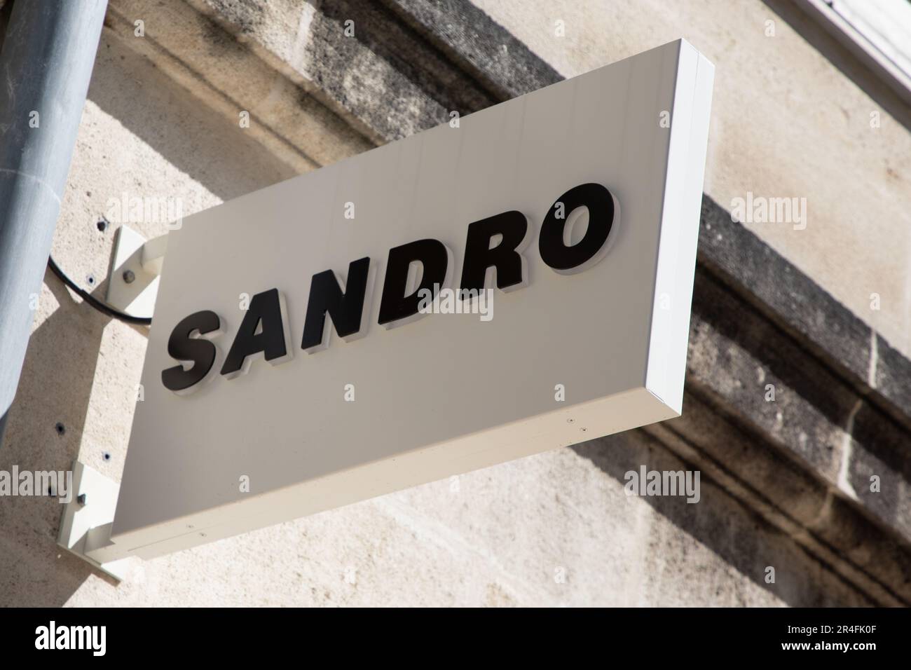 Bordeaux , Aquitaine France - 05 19 2023 : sandro brand text facade ...