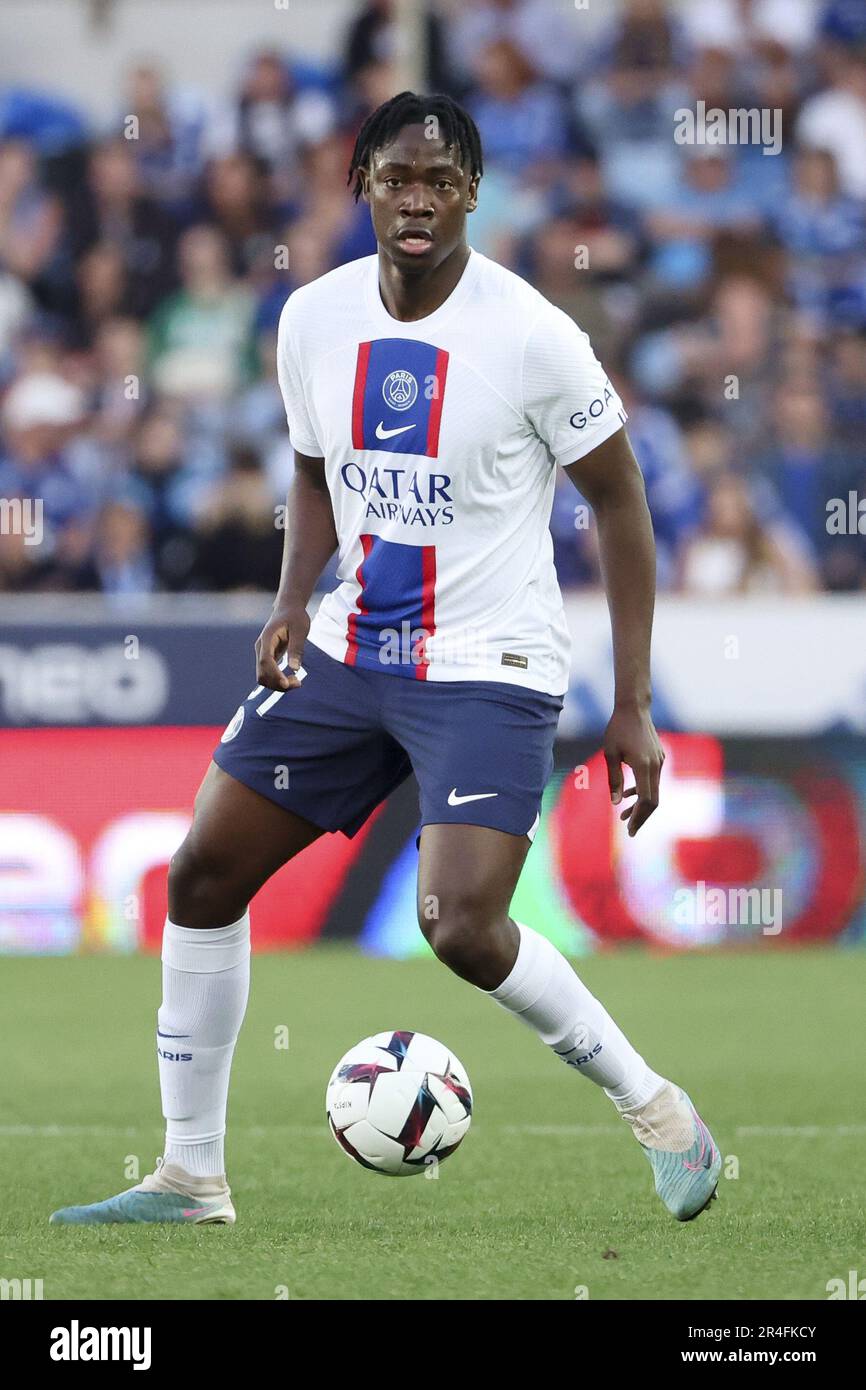 El Chadaille Bitshiabu of PSG during the French championship Ligue 1 ...