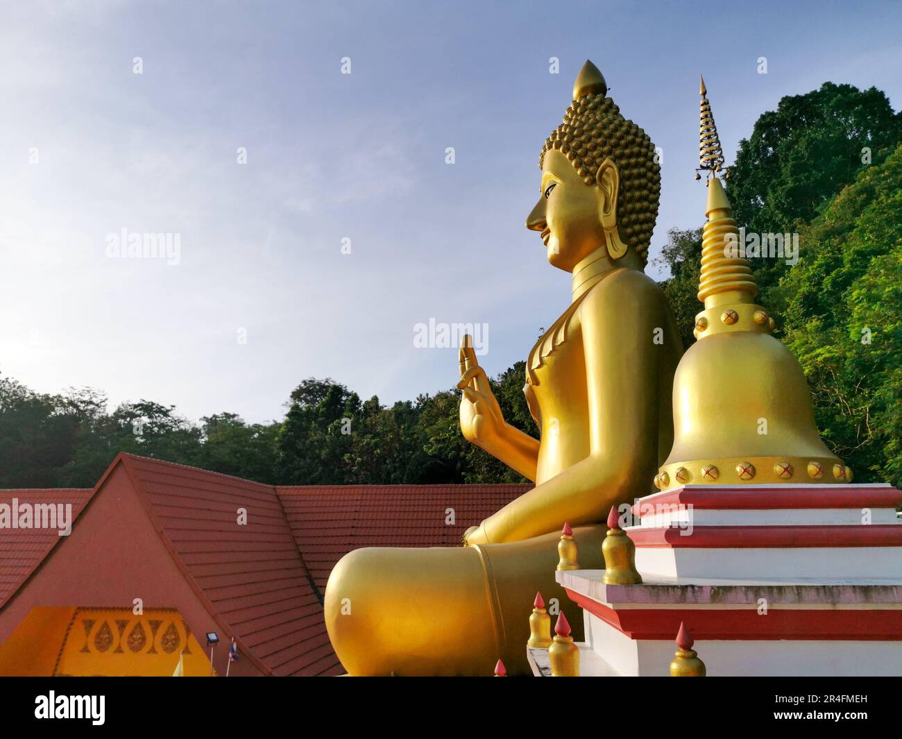 A sitting Buddha at Wat Khao Rang Samakkhitham a Thai Buddhist temple ...