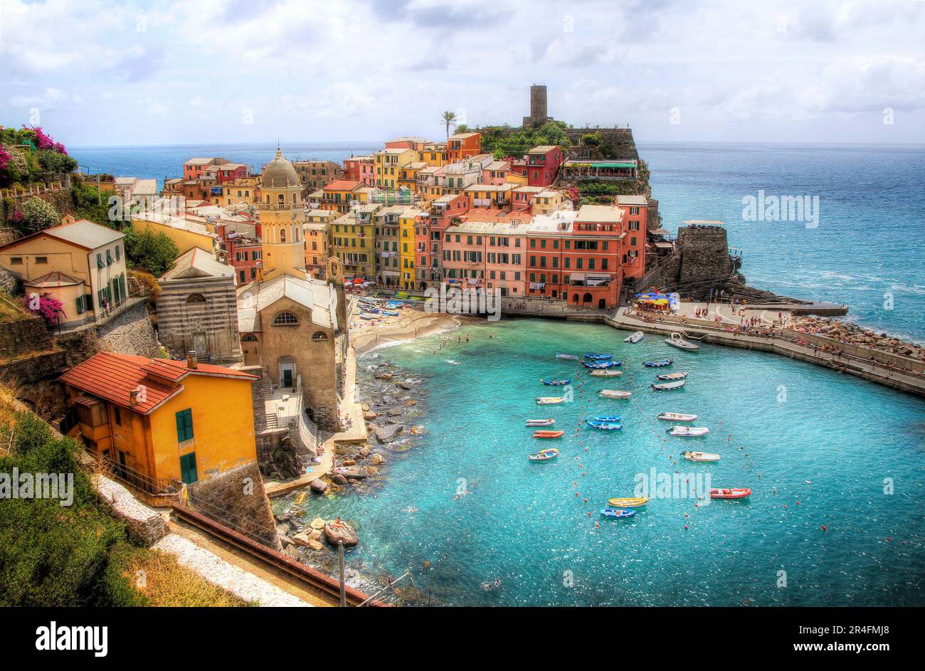 View of the Colorful and Beautiful Village of Vernazza in Liguria ...