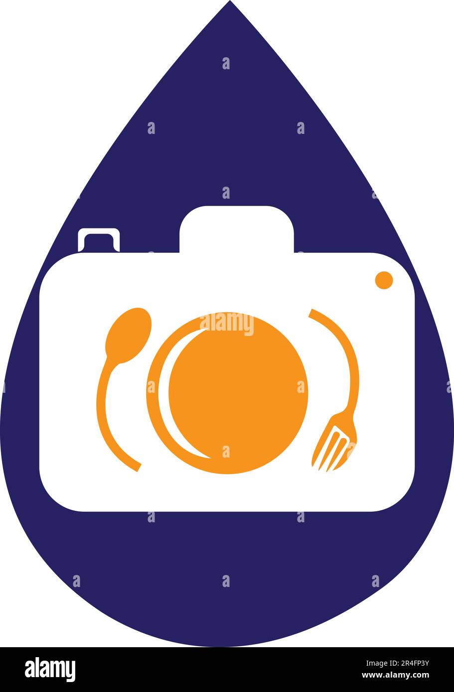 Food Photo vector logo template. This design use camera logo with plate ...