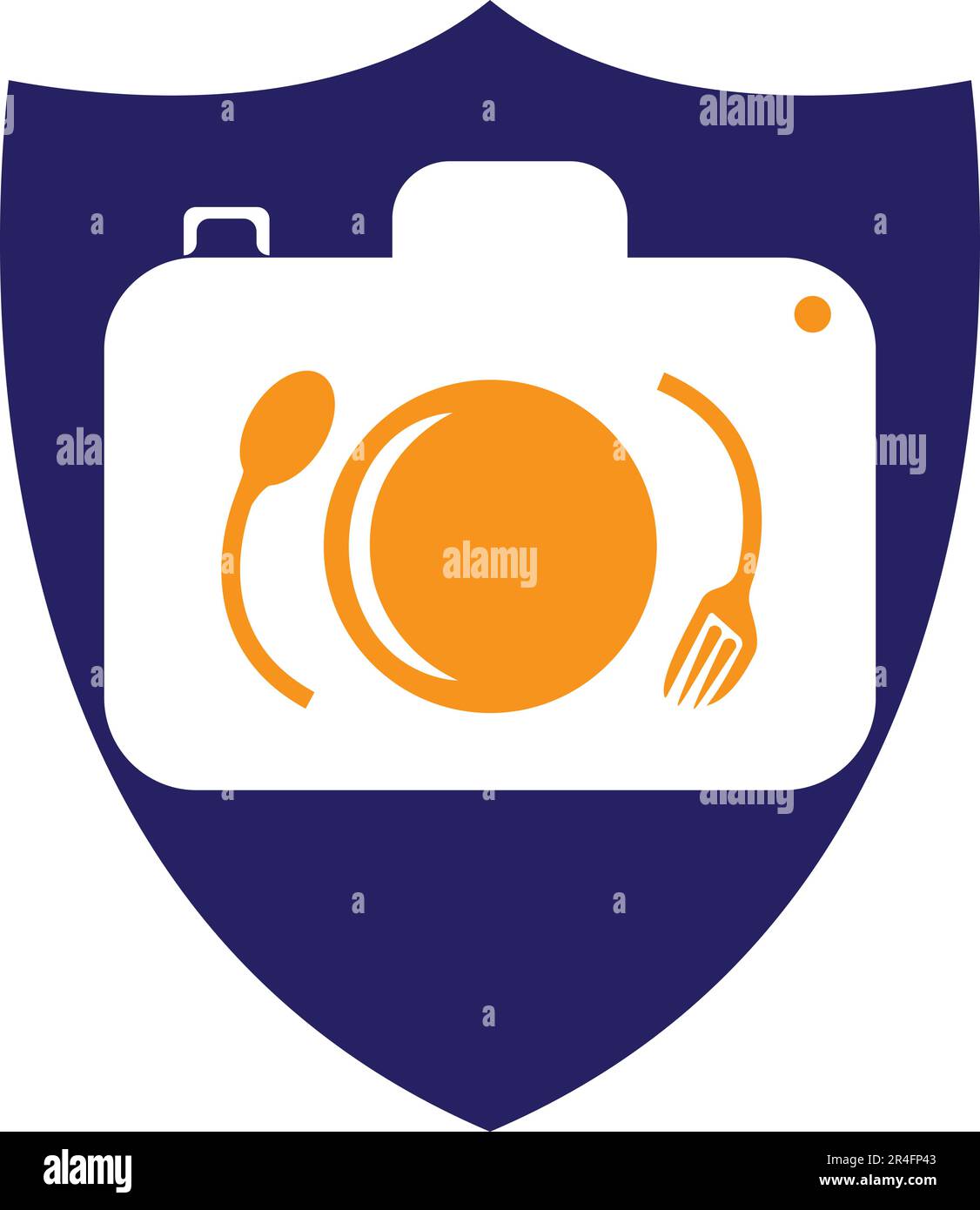Food Photo vector logo template. This design use camera logo with plate ...