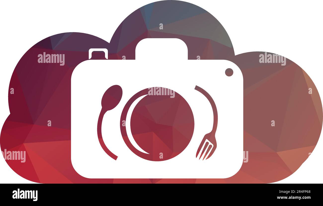 Food Photo vector logo template. This design use camera logo with plate ...