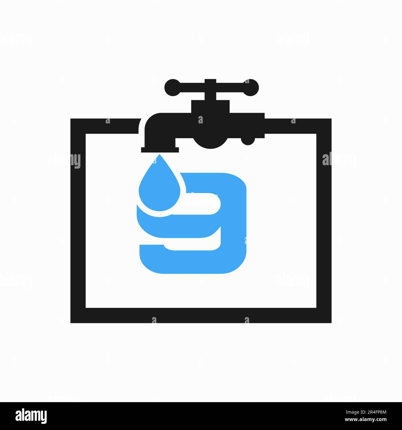 Letter 9 Plumber Logo Design. Plumbing Water Logo Template Stock Vector ...