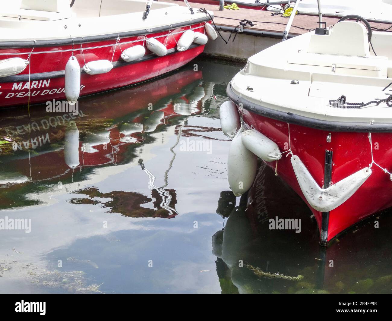 Selection of boats in theVillette canal basin, on the Paris Plages ...