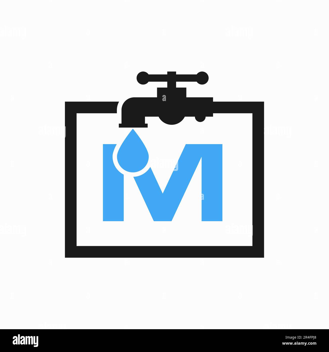 Letter M Plumber Logo Design. Plumbing Water Logo Template Stock Vector ...